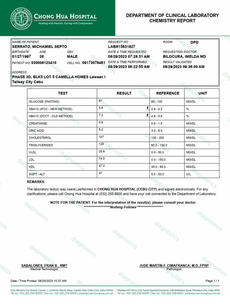 Hba1c (Ifcc - New Method) - 2023-08-29T00 - 00 - 00 | Download Free PDF ...