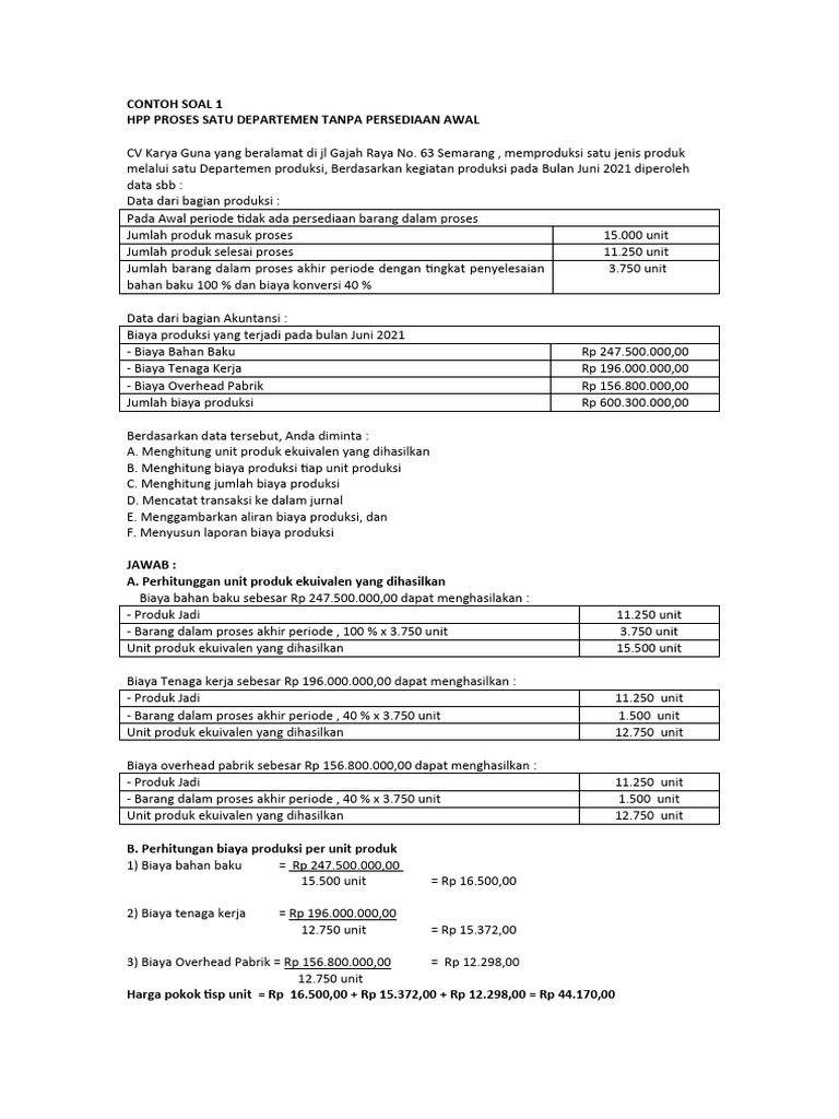 CNTH & Lat Soal HPP Proses | PDF
