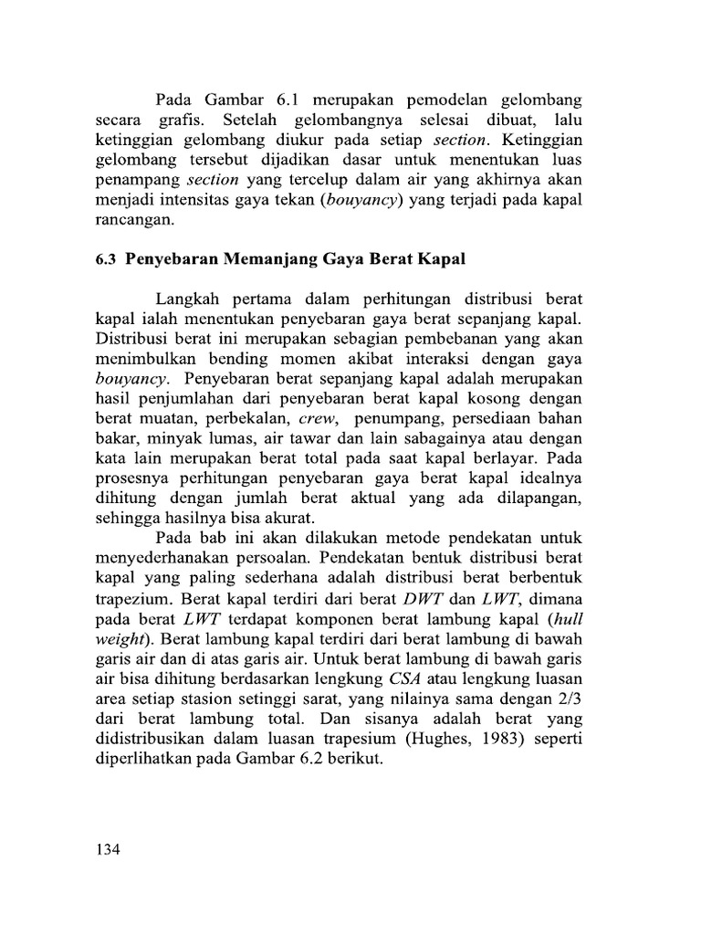 Bahan Kajian Penyebaran Gaya Berat Kapal Secara Memanjang | PDF