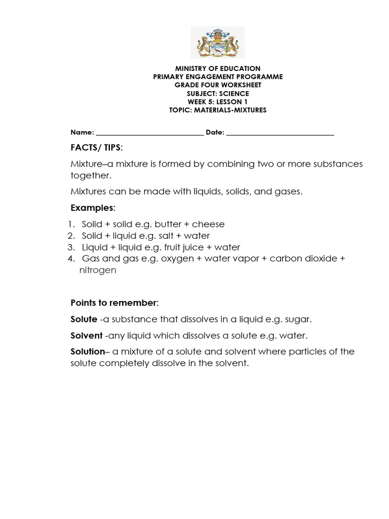 Grade 4 Science Weeks 5-8 Worksheets - Term 2 | PDF | Atmosphere Of ...