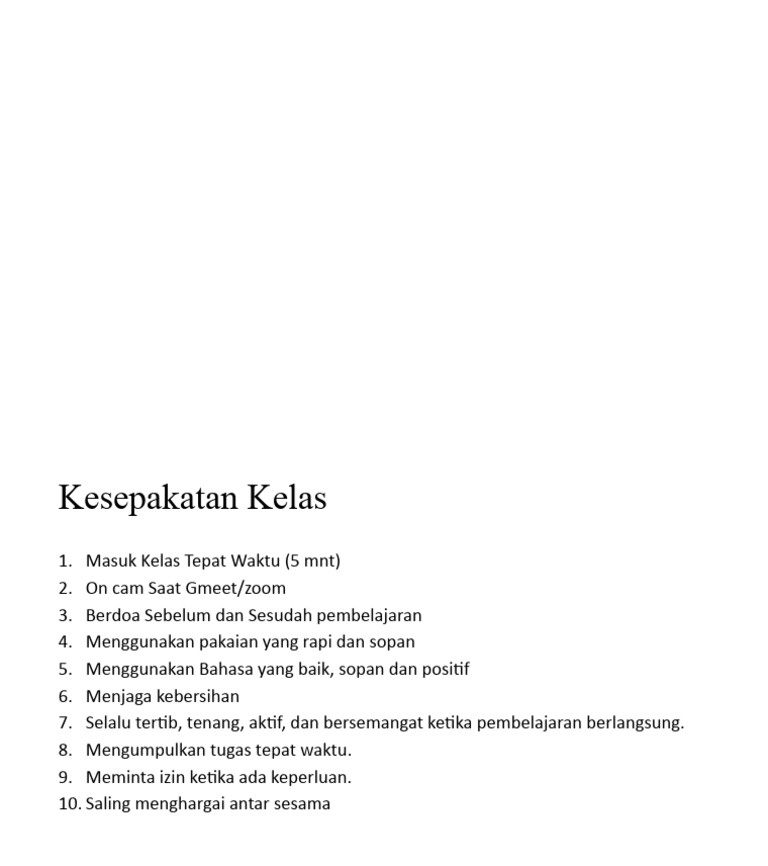 Kesepakatan Kelas Pdf