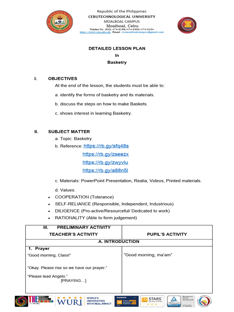 Detailed Lesson Plan 1 | PDF
