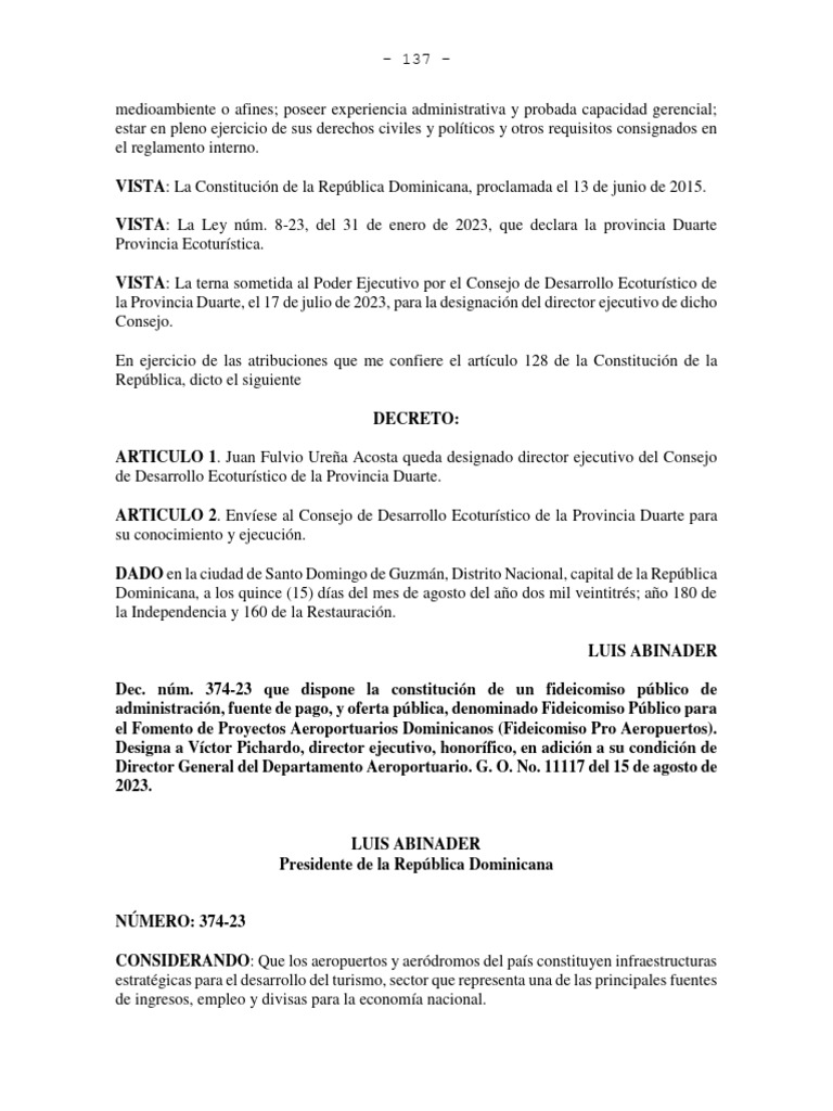 Decreto 374-23 | PDF