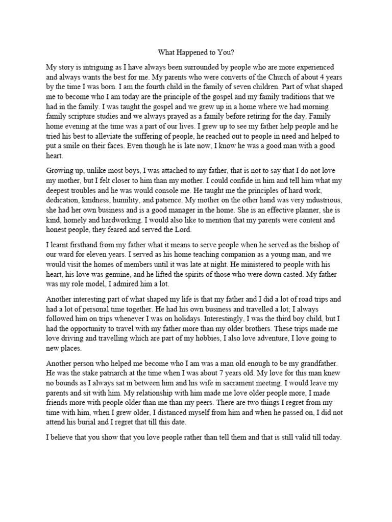 What Happened To You - Maxwell Nweke | PDF