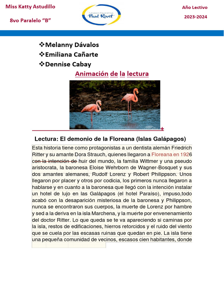 Animacion de La Lectura 8vo | PDF