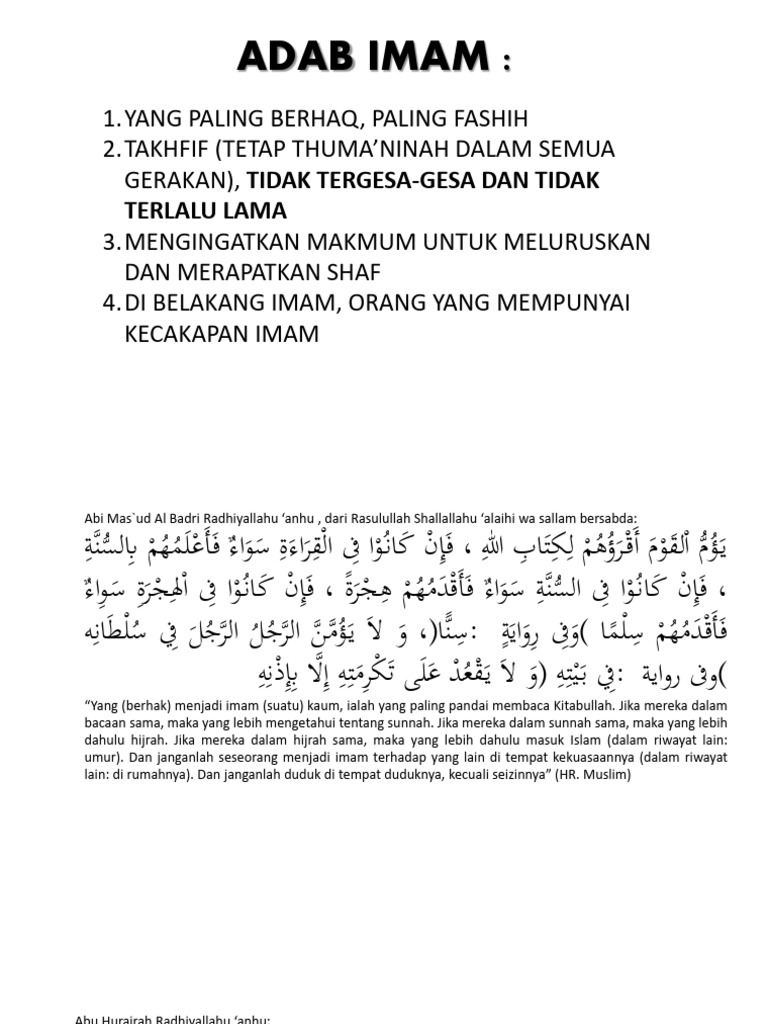 Adab Imam Dan Makmum | PDF