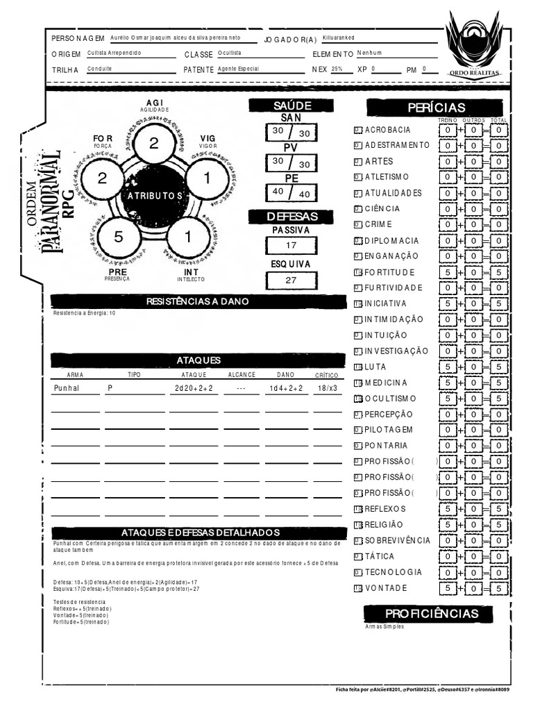 Ordem_Paranormal_Ficha_25_NEX | PDF