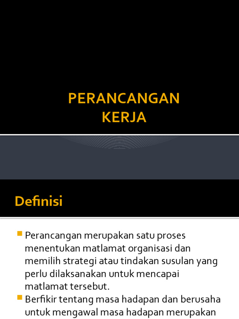 04 - Perancangan Kerja - Correction | PDF