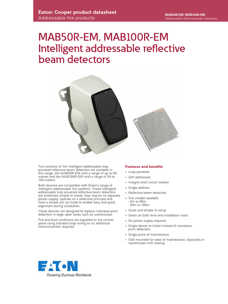 Eaton Reflective Beam Detectors Guide | PDF | Power Supply | Electronic ...