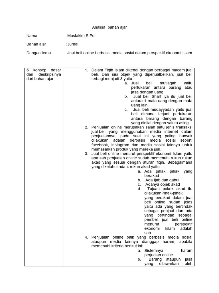 Analisa Bahan Ajar Modul 7 KB 2 | PDF