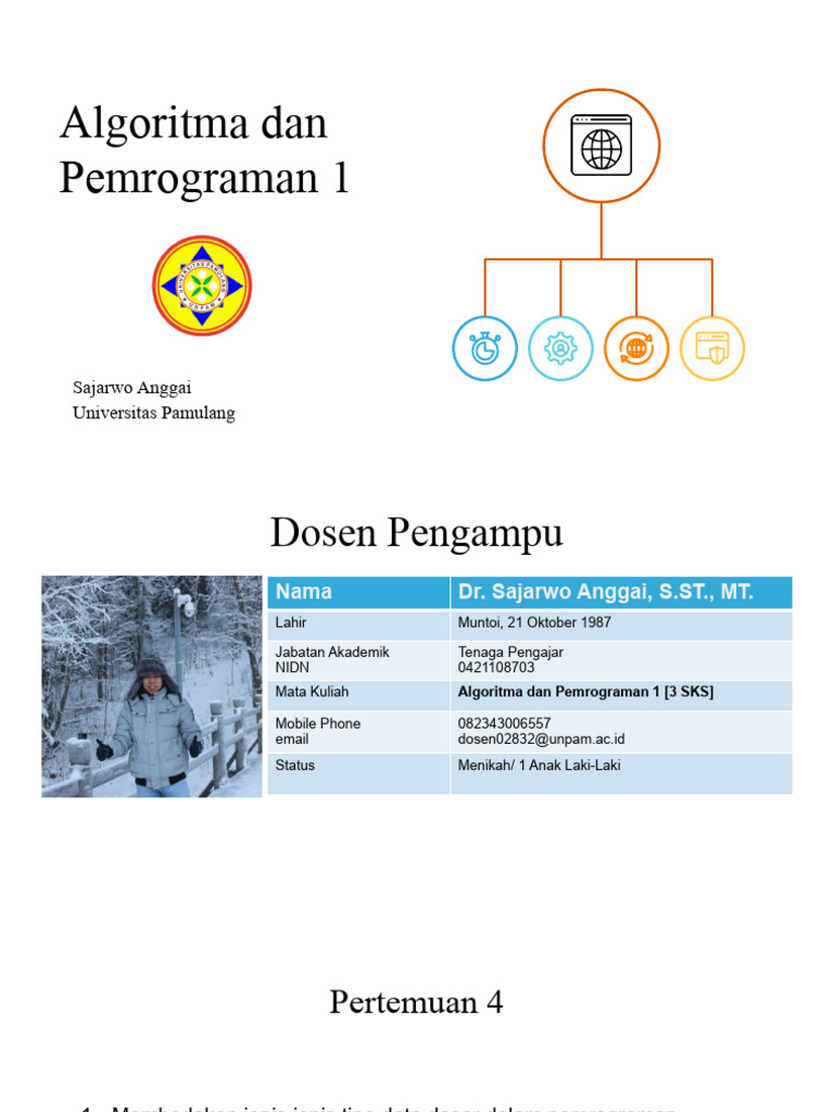 Pertemuan 4 - Algoritma Dan Pemrograman 1 | PDF