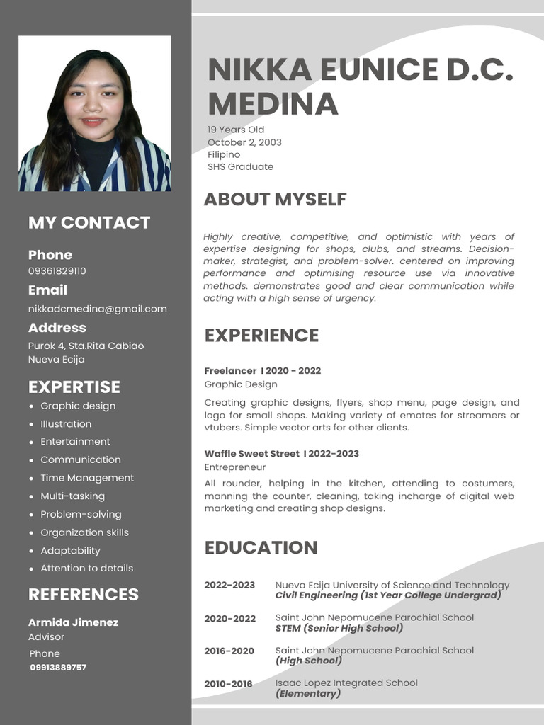 Nikka Eunice D.C. Medina (RESUME) | PDF | Art