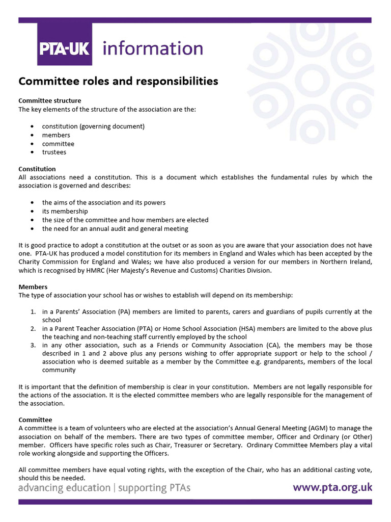Committee Roles and Responsibilities | PDF