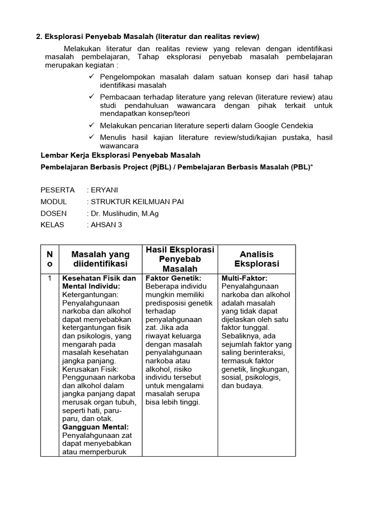 Lk-2.Eksplorasi Penyebab Masalah | PDF | Pengembangan Diri