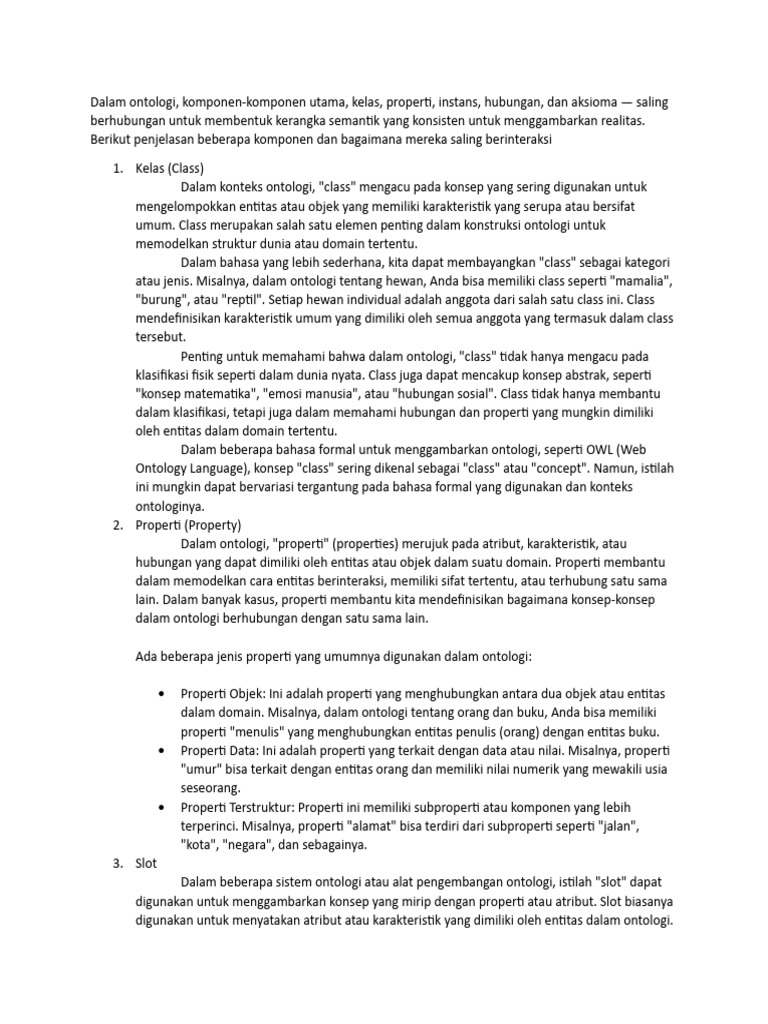 Komponen Ontologi | PDF | Filsafat