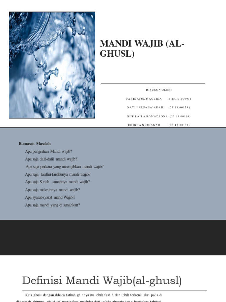 Mandi Wajib (Al-Ghusl) | PDF