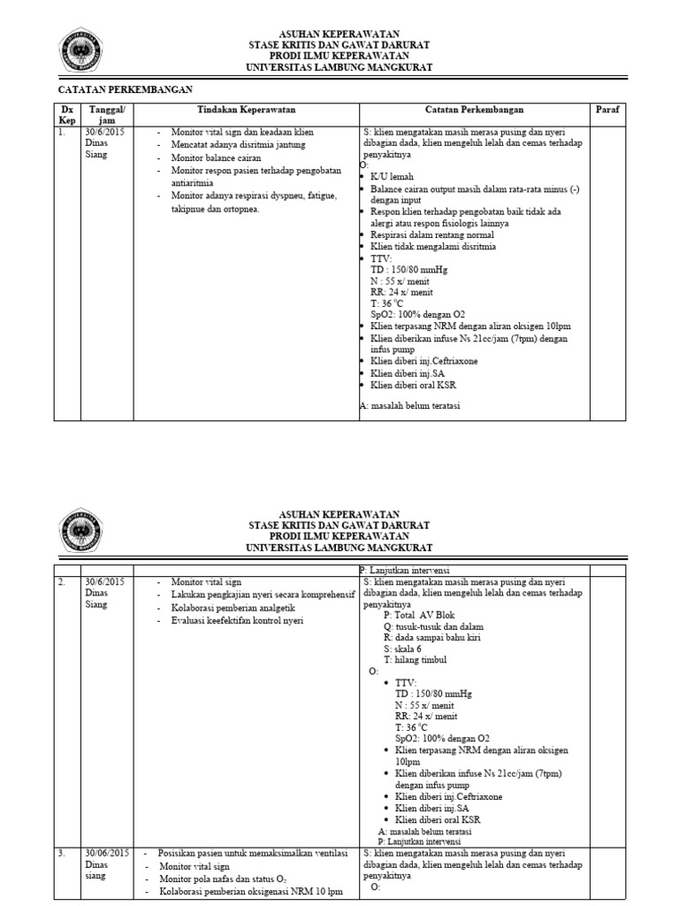 Catatan Perkembangan Ny - NP | PDF