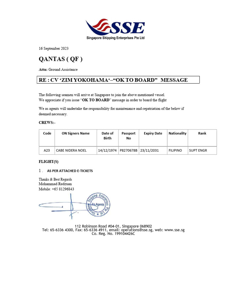 Oktb - Zim Yokohama - Qf51 | PDF