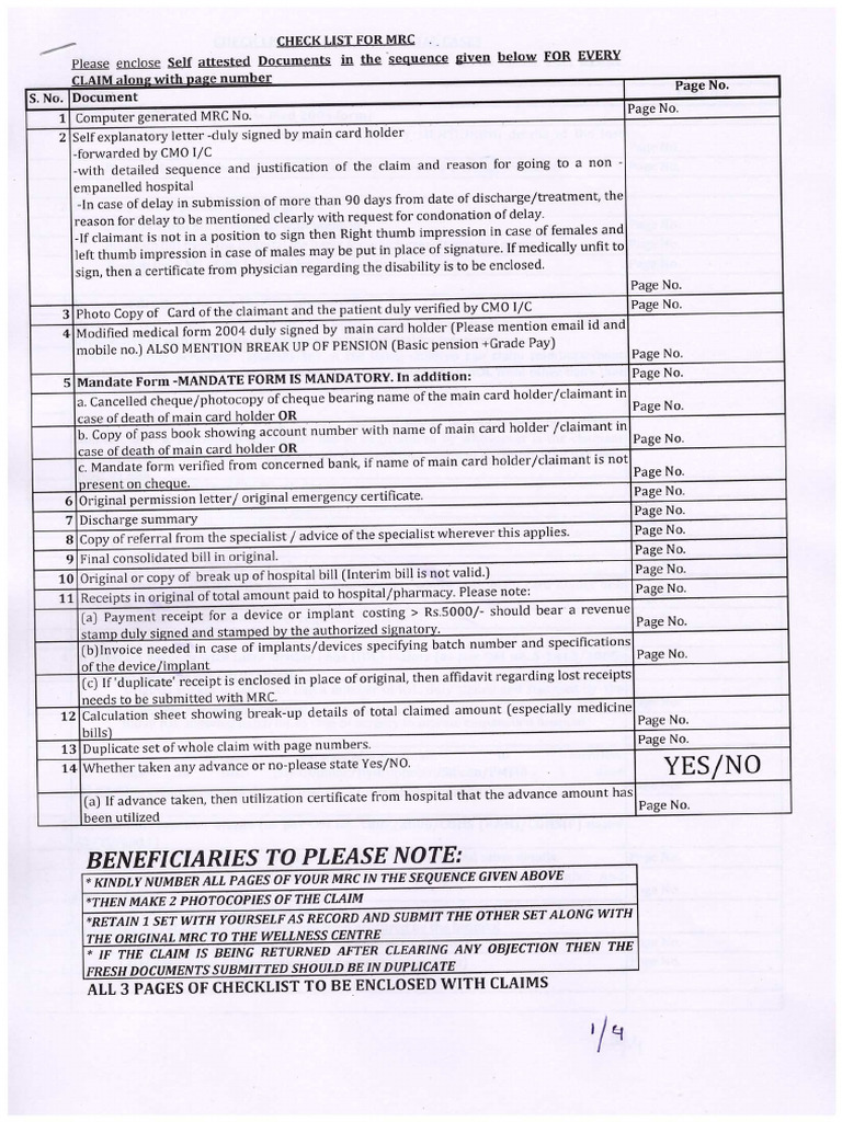 New Check List For MRC | PDF