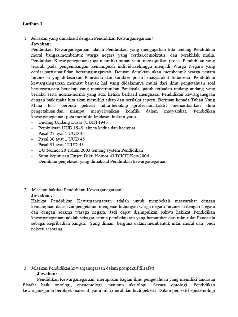 Latihan Modul 1 MKDU4111 | PDF