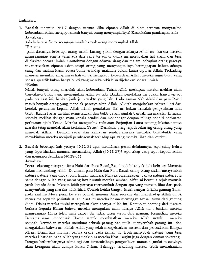 Latihan Modul 1 MKWU4103 | PDF