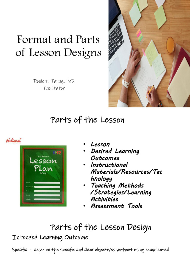 Format and Parts of Lesson Design 1 | PDF