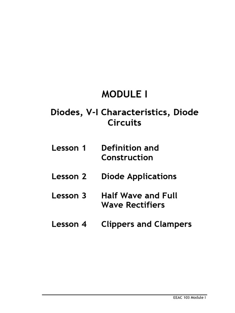 Module1-Diodes, V-I Characteristics, Diode Circuits | PDF | P–N ...