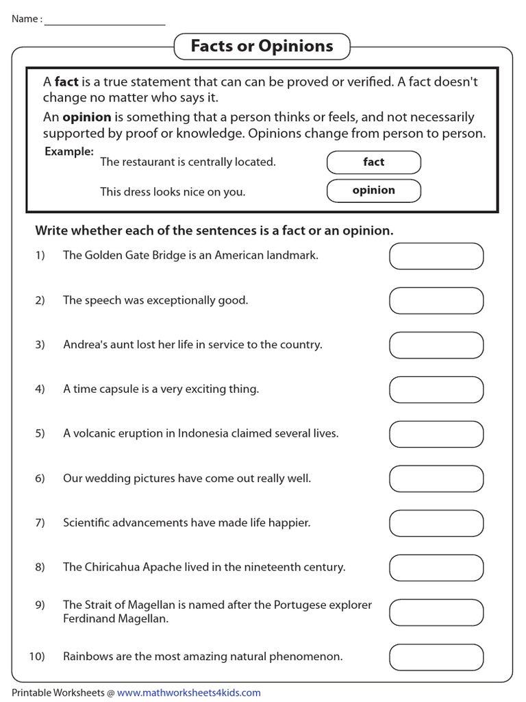 Identify Fact and Opinion | PDF