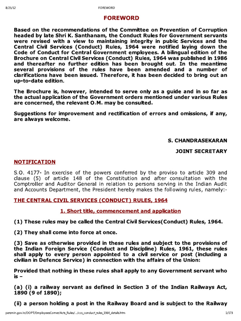 CCS Conduct Rules | PDF