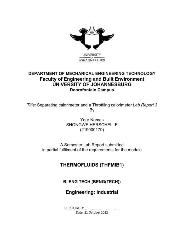 219000179-Seperating and throttling-Final-Lab-Report | PDF | Steam | Enthalpy