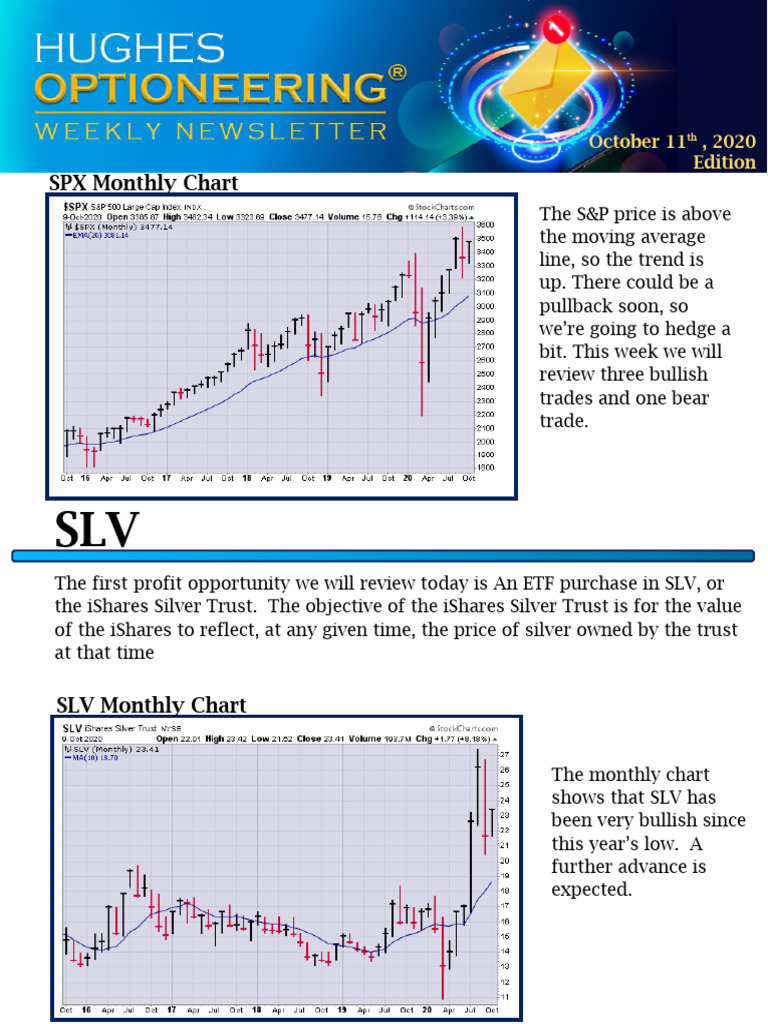 Chuck Hughes - Optioneering Newsletter - October 11th, 2020 | PDF