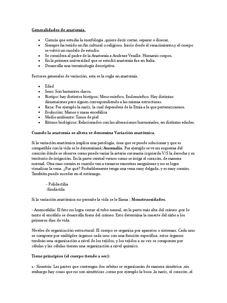 Clase Generalidades Morfo | PDF