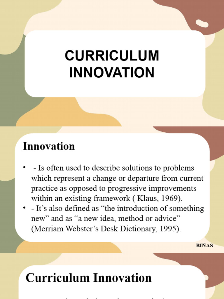 Curriculum Innovation Group3 | PDF