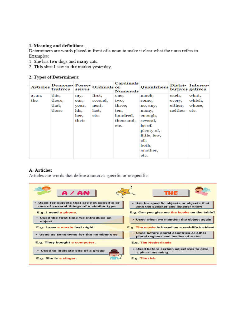 Determiners Notes Pdf Semantic Units Semantics 7884