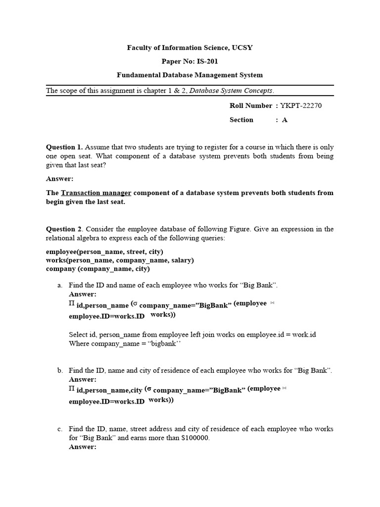 Database Systems Assignment | PDF | Business