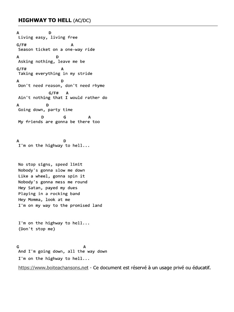 AC - DC - Highway To Hell | PDF