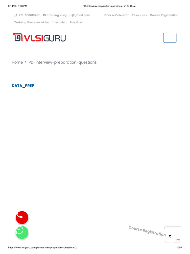 PD Interview Preparation Questions VLSI Guru | PDF