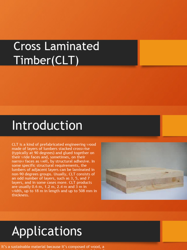 Cross Laminated Timber Presentation | PDF | Lumber | Building Materials