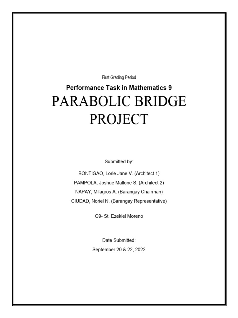 Parabolic Bridge Project Overview | PDF