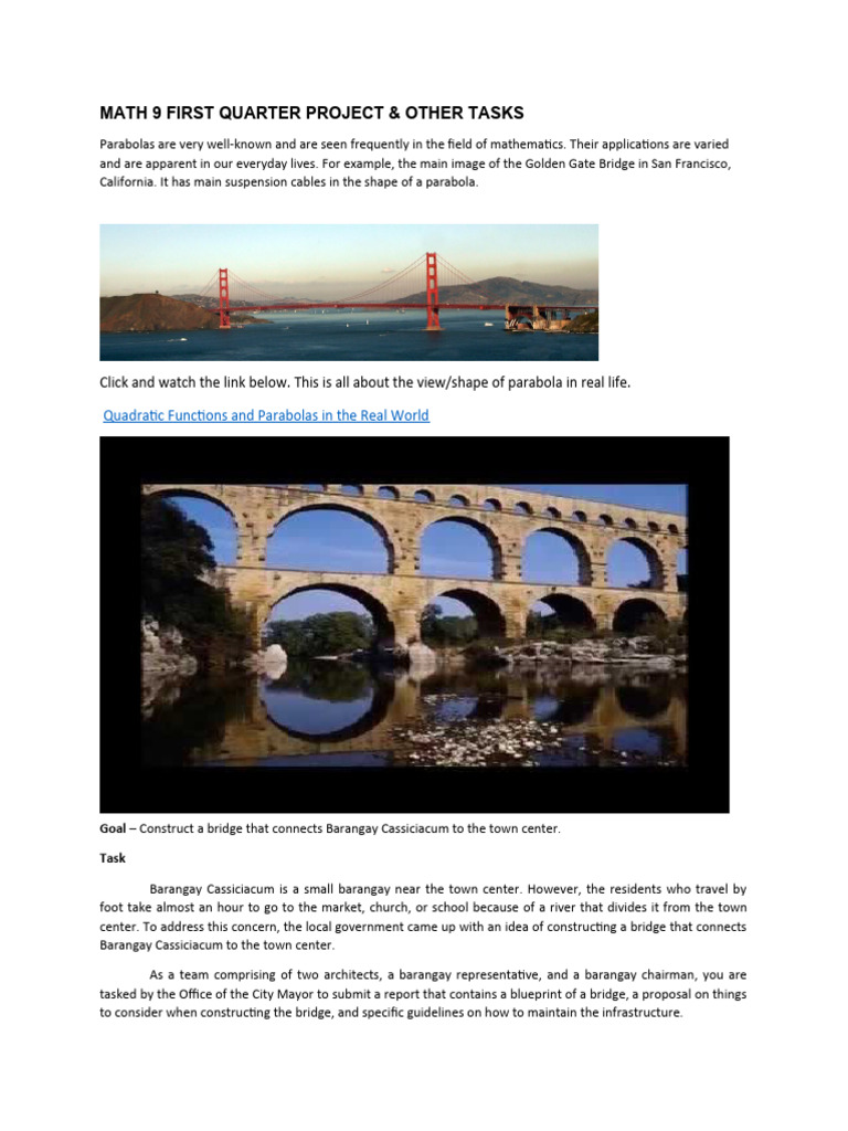 Math 9 First Quarter Project | PDF