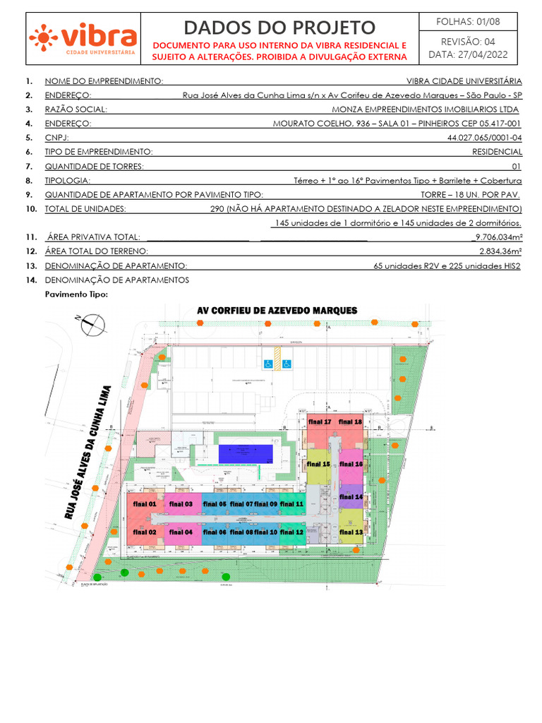 Vibra Cidade Universitária - Dados Do Projeto - r05 | PDF