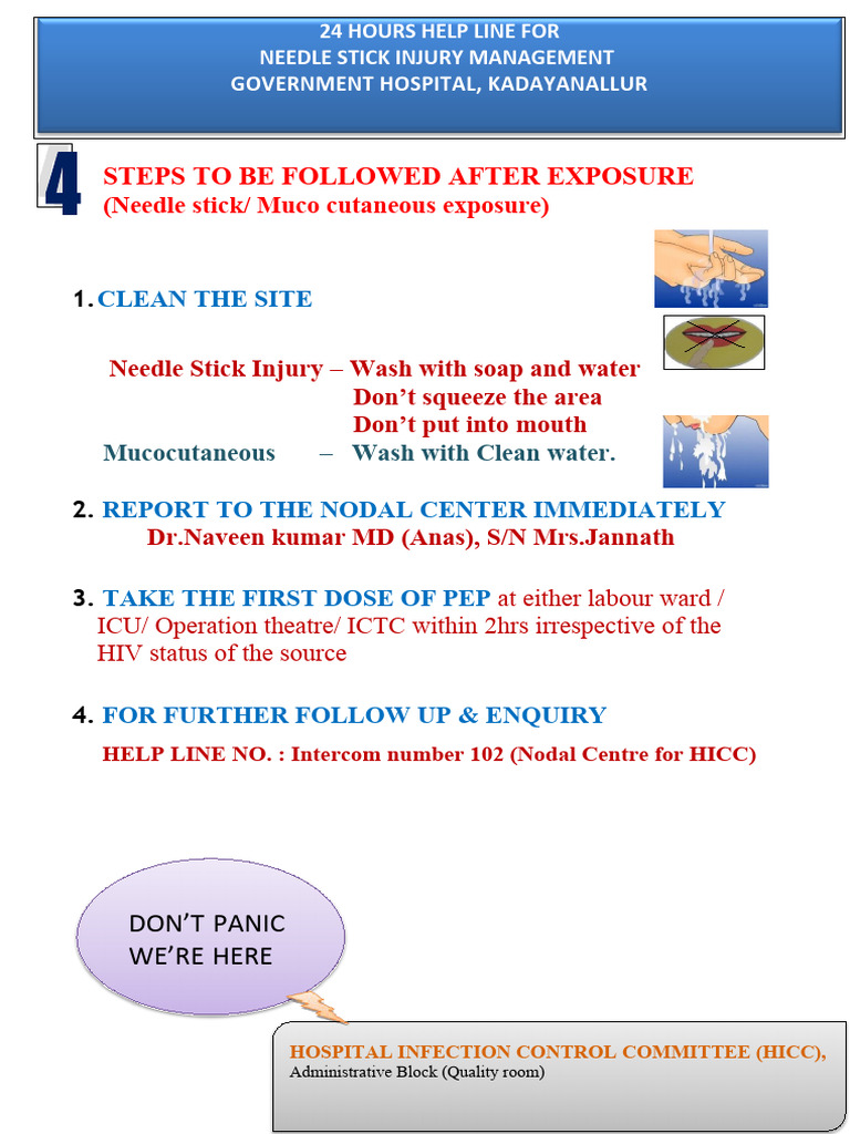 Needle Stick Injury Management Guide | PDF