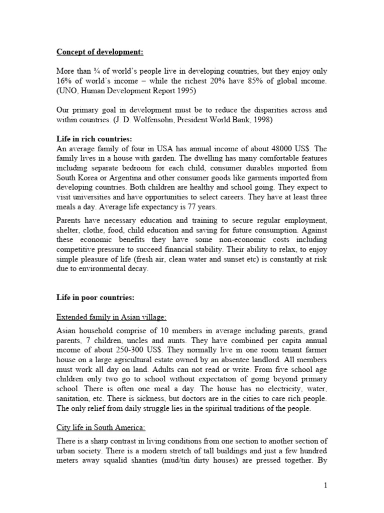 01 Concept of Development | PDF | Economics | Development Economics