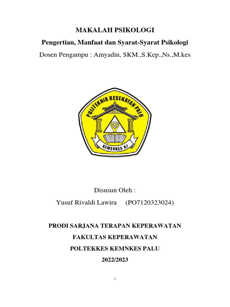 Yusuf Rivaldi L I Makalah Psikologi | PDF