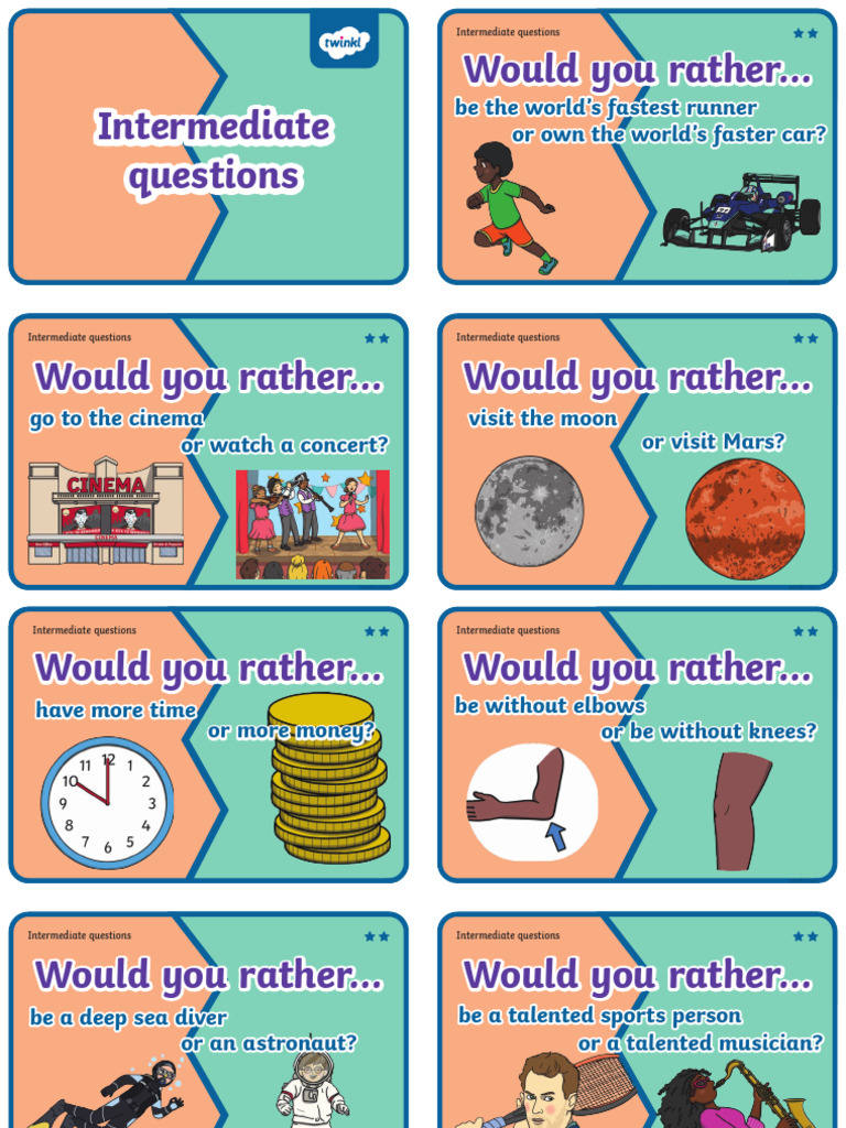 Intermediate Conversation Cards | PDF