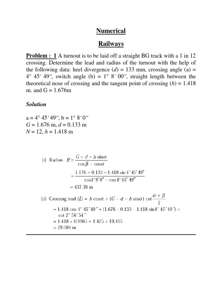 Numerical | PDF | Rail Transport | Road