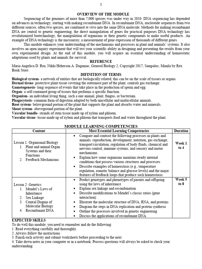 General Biology 2 | PDF | Genetics | Dna