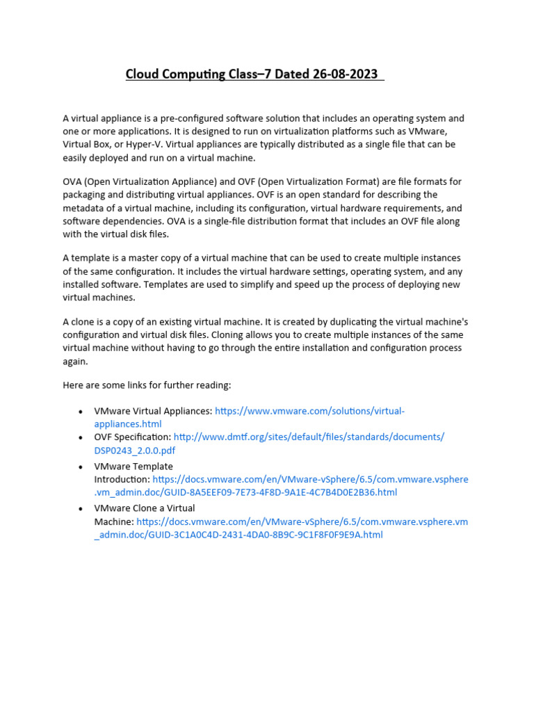 Class-7 Dated 26-08-2023 Cloud Computing | Download Free PDF | Network Interface Controller ...