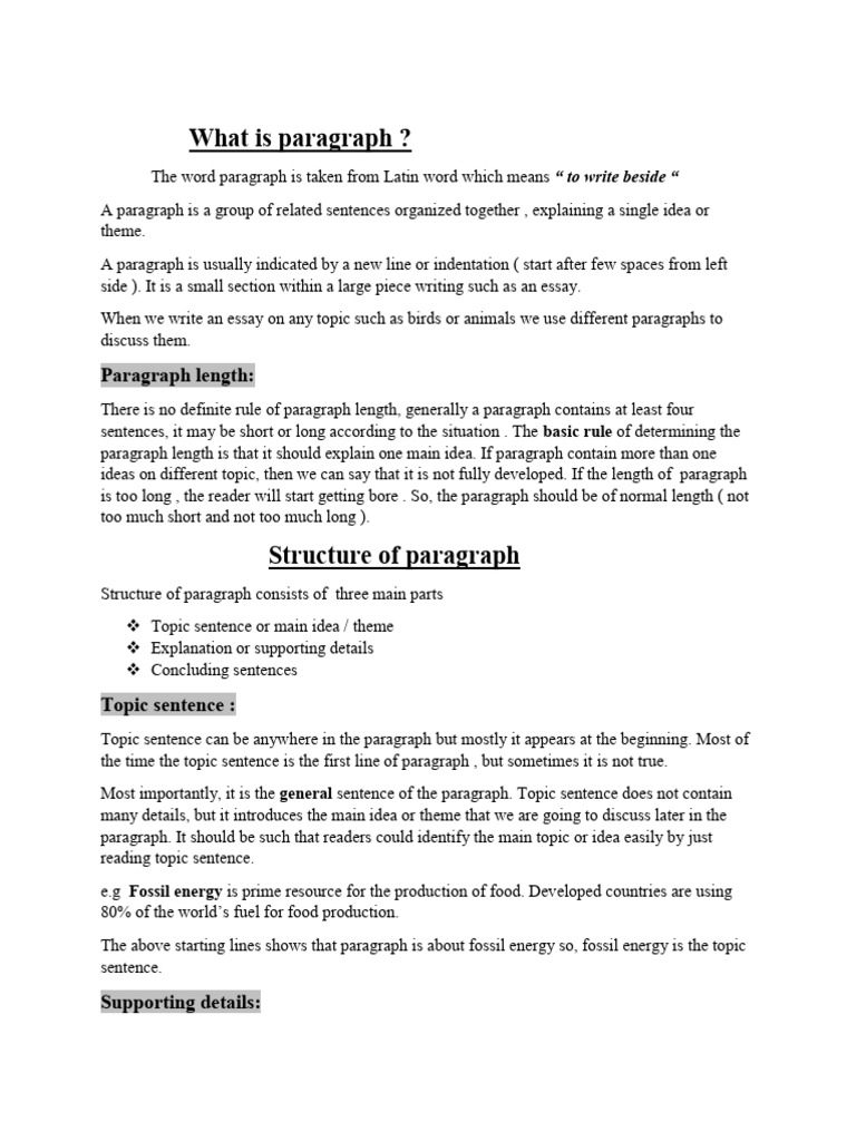 What Is Paragraph ? | PDF