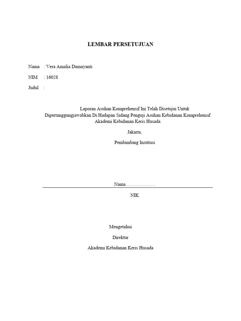 Lembar Persetujuan | PDF